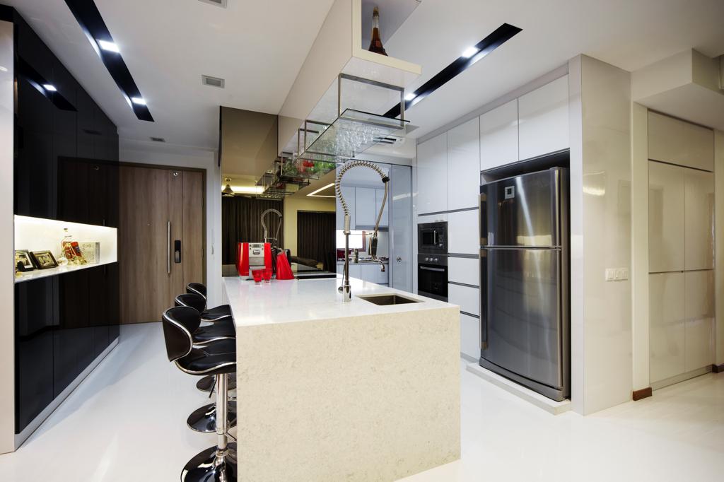 waterfront gold kitchen interior design - Vegas Interior Design